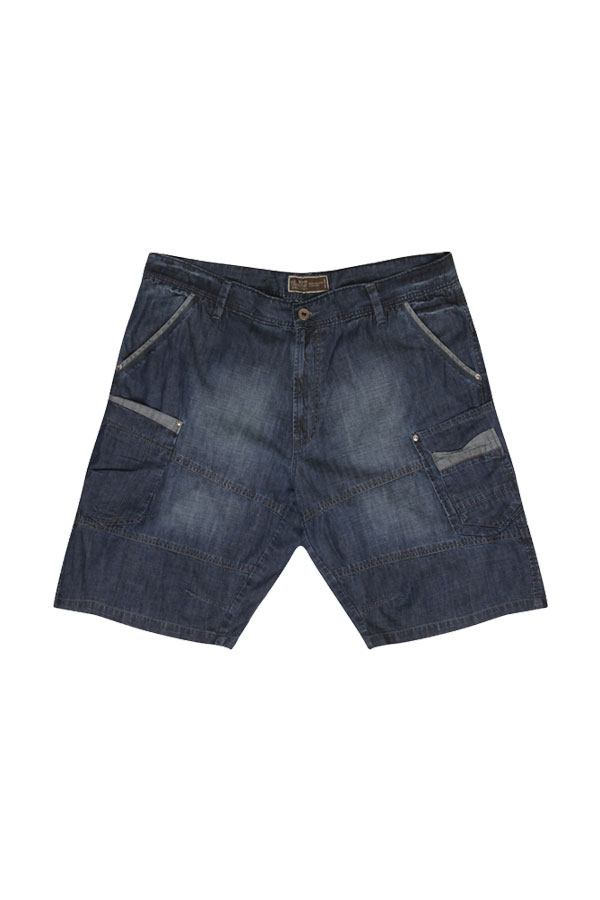 Blå denim bermuda shorts - Ed Baxter
