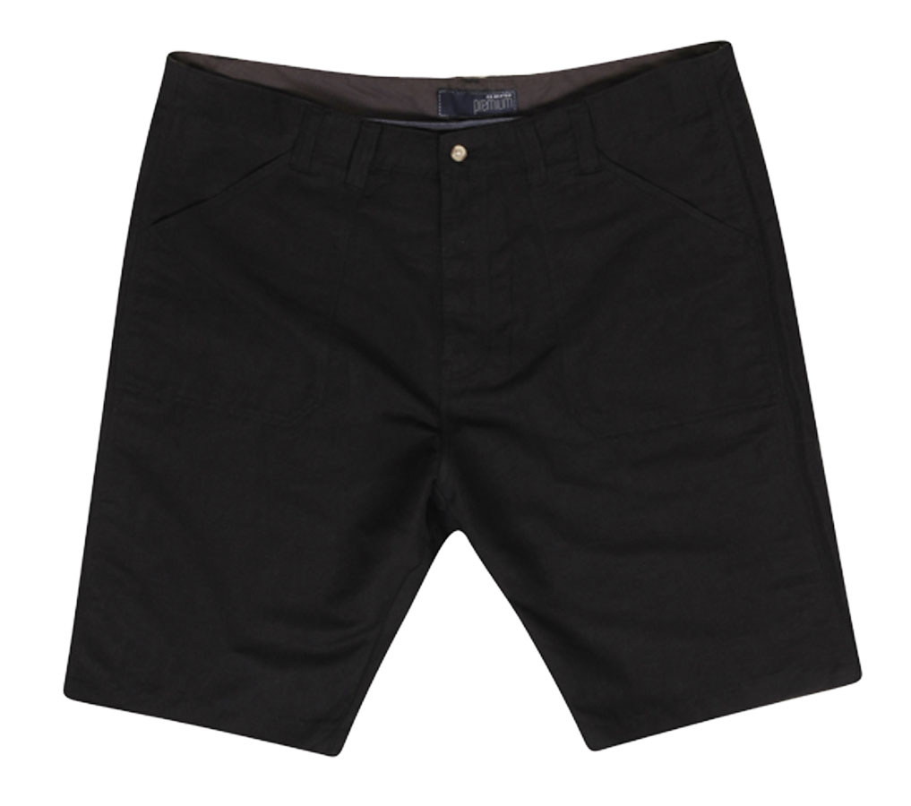 Sorte hør shorts i stor størrelse - 107 til 132 cm