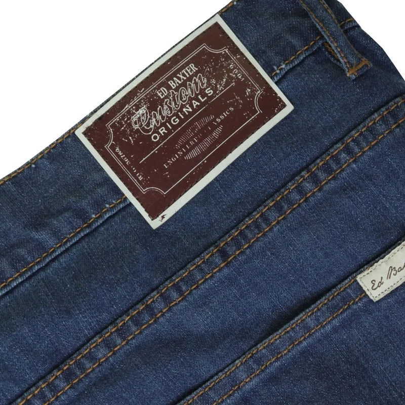 Ed Baxter denim blå jeans med stretch (Benlængde 30")
