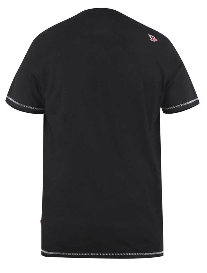 Sort T-shirt med motorcykel print (Tall) - D555