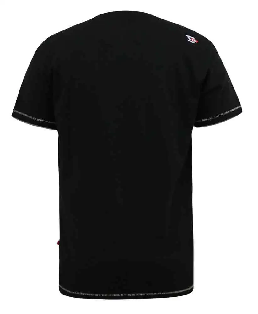 Sort T-shirt med sort/hvid motorcykel print (TALL) - D555