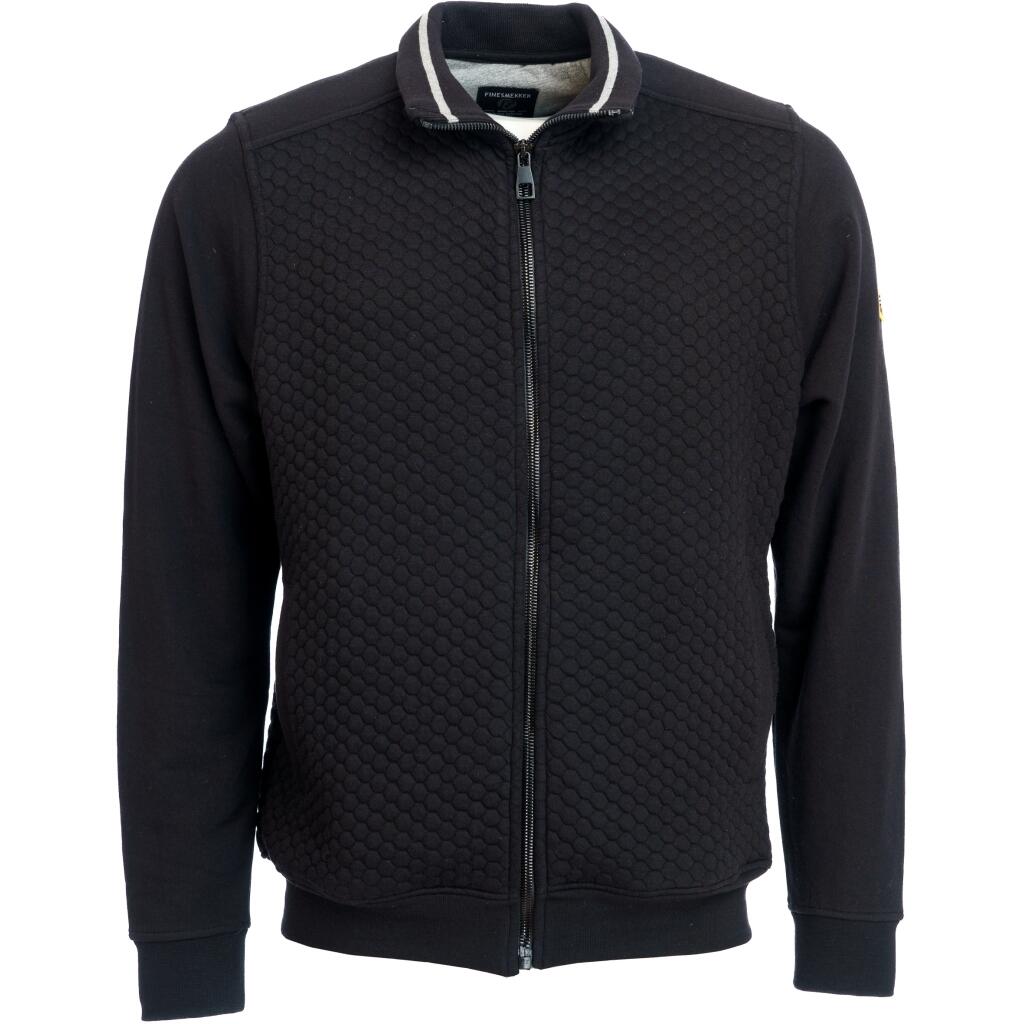 Sort sweatjakke med grå kontraststribe - Roberto